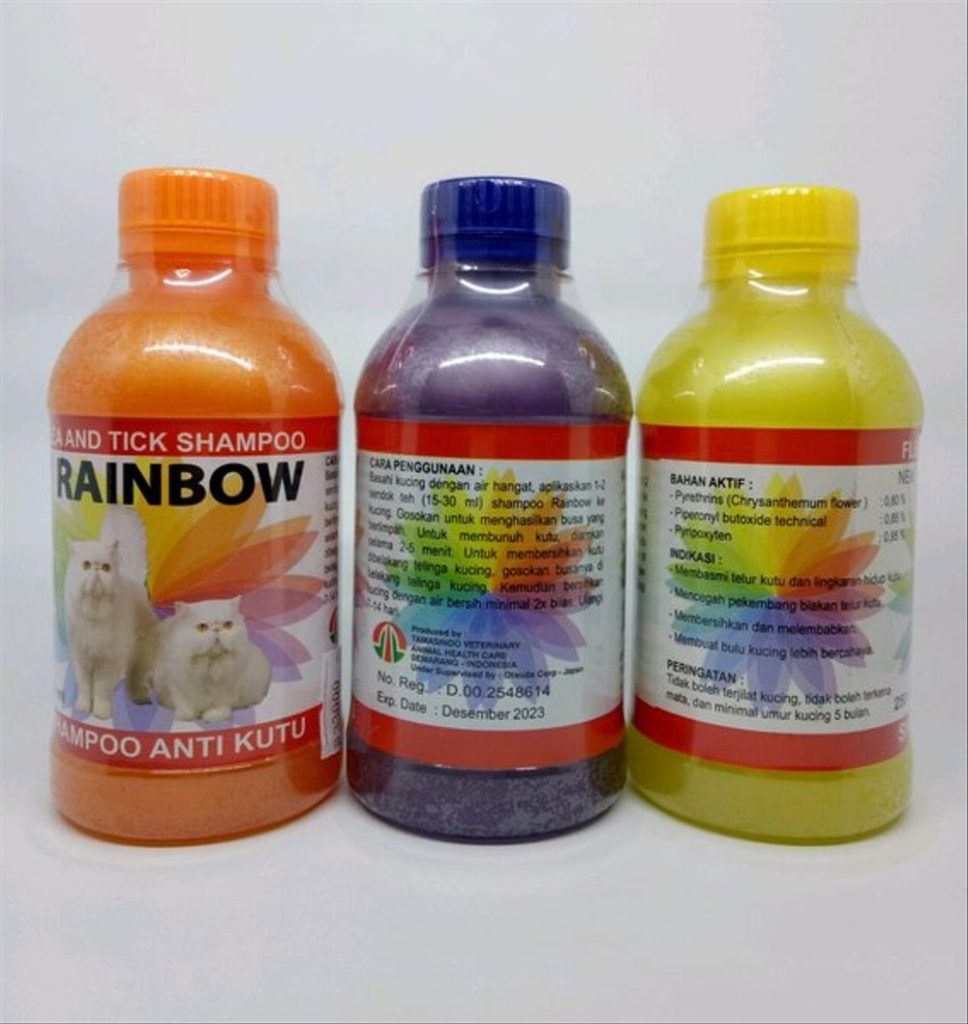 Jual Shampoo Anti Kutu Kucing RAINBOW Cat 250ml Flea and Tick Shampo ...
