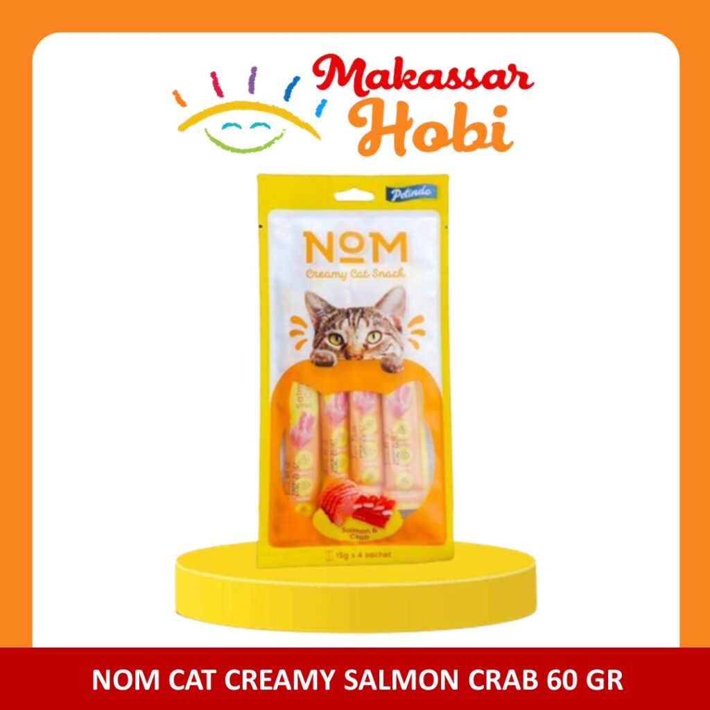 Jual Snack Kucing NOM CAT Creamy Treat SALMON CRAB Camilan Meo Bio ...