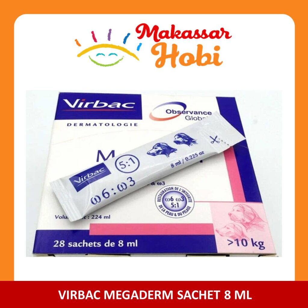 Jual Virbac Megaderm 8ml Sachet Vitamin Suplemen Bulu Kulit Kucing ...