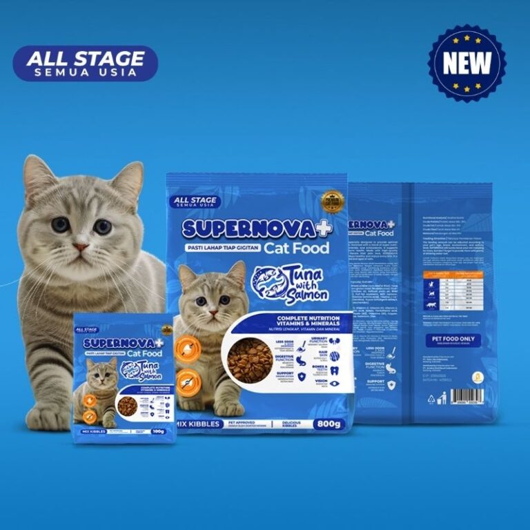 Jual Makanan Kucing Supernova Cat Food All Stage Tuna with Salmon 800 ...