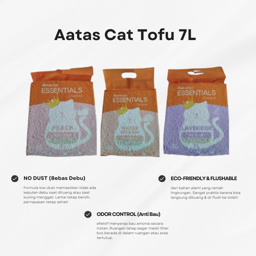 Jual Pasir Kucing Tofu Aatas Cat Essentials 7L 7 L Gumpal Wangi Cat ...