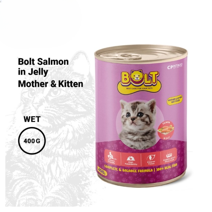 Jual Bolt Kaleng 400gr Makanan Kucing Basah Adult Mother And Kitten Wet ...